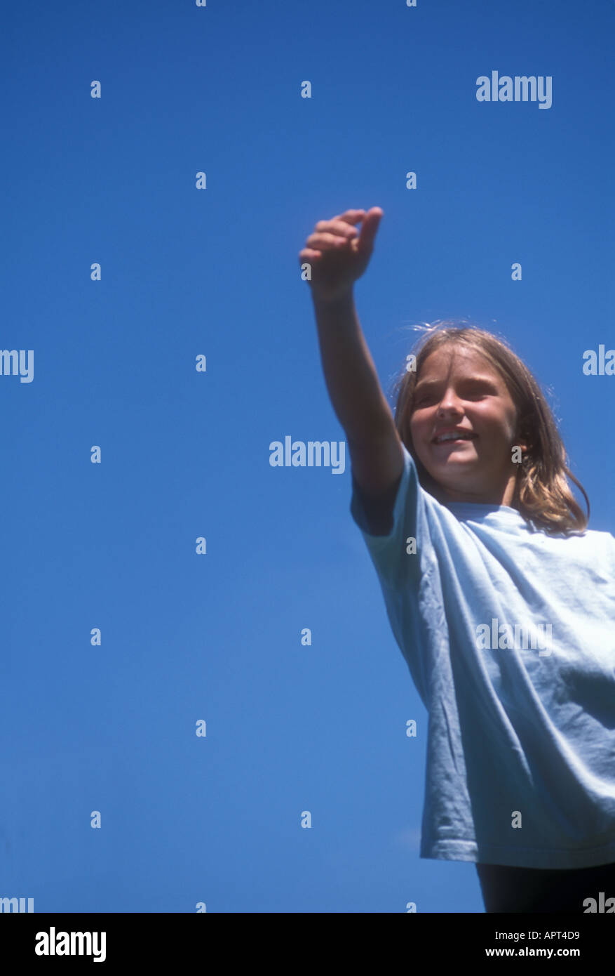 Young Girl reaching out Stock Photo - Alamy