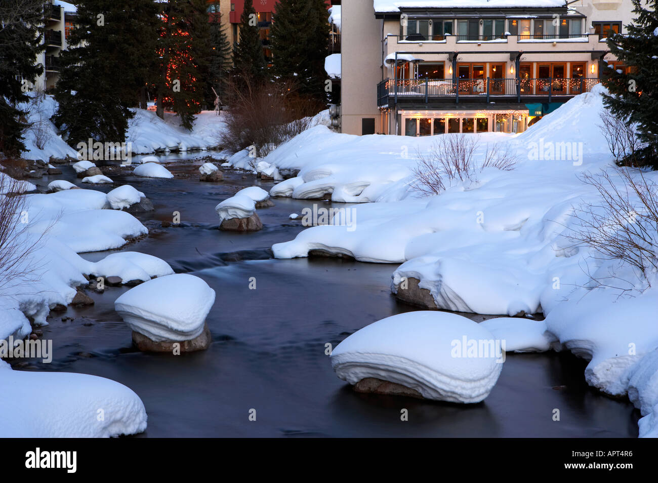 Winter Scene in Vail Village Colorado USA Stock Photo - Alamy