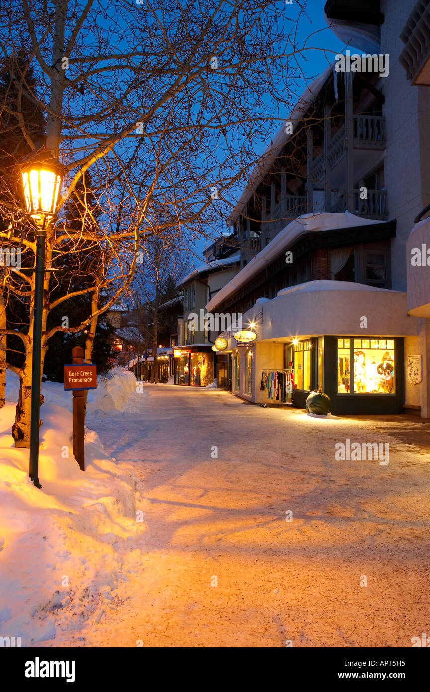 Winter Scene in Vail Village Colorado USA Stock Photo - Alamy