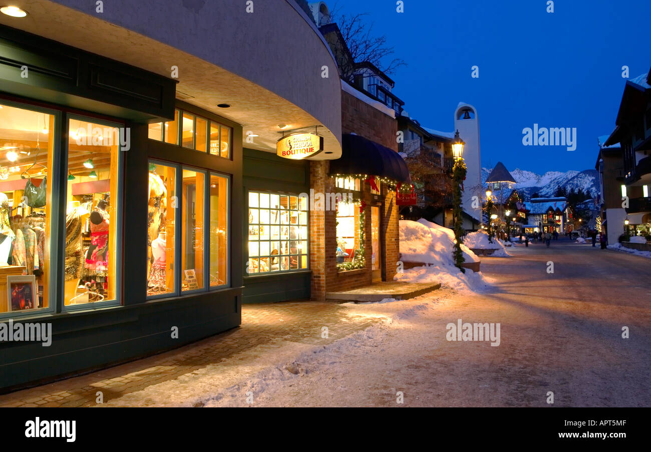 Winter Scene in Vail Village Colorado USA Stock Photo - Alamy