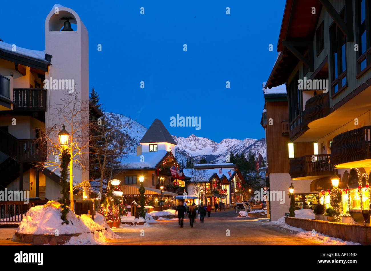 Winter Scene in Vail Village Colorado USA Stock Photo - Alamy
