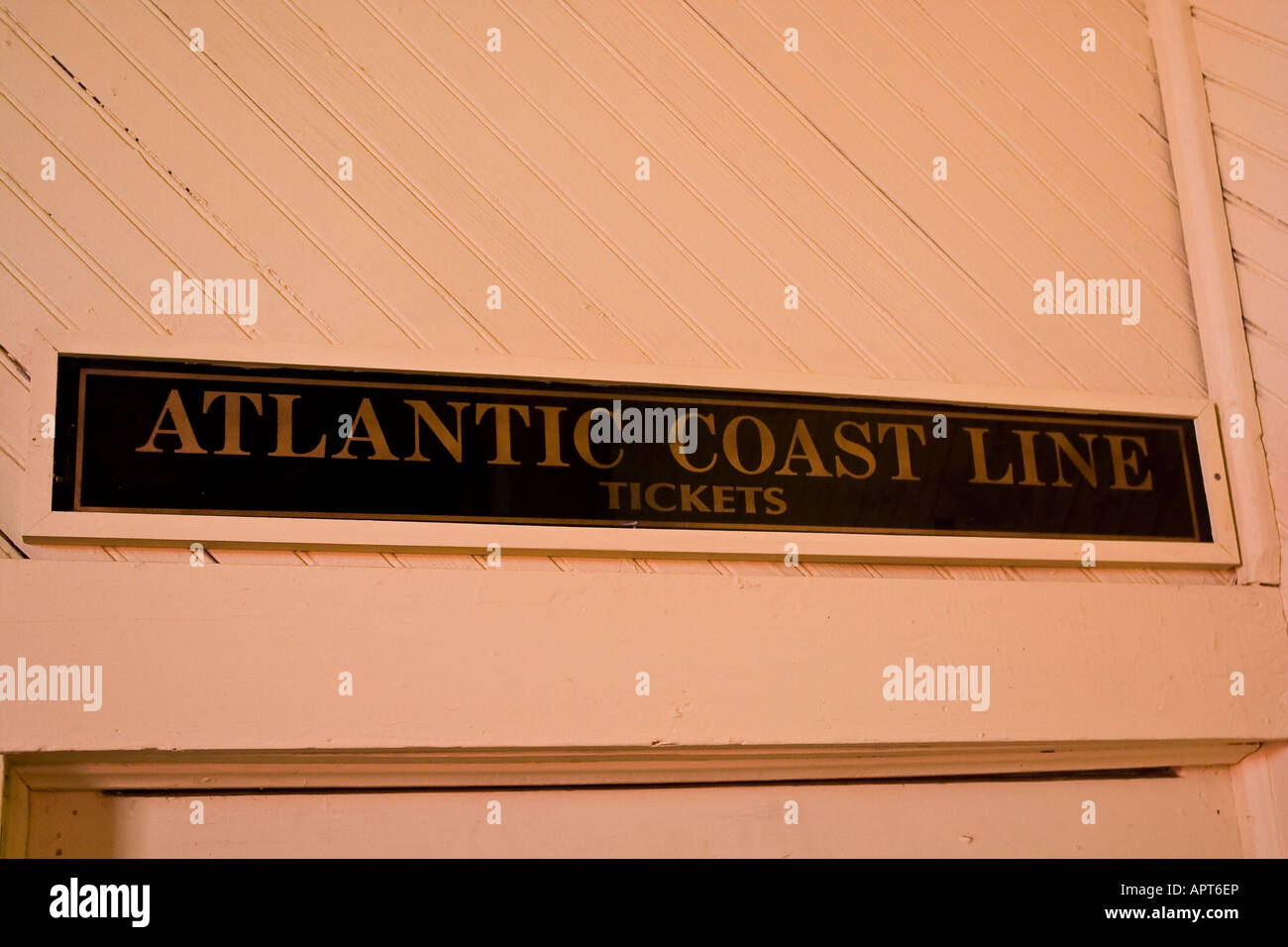 Atlantic Coast Line Train Tickets Sign Stock Photo - Alamy