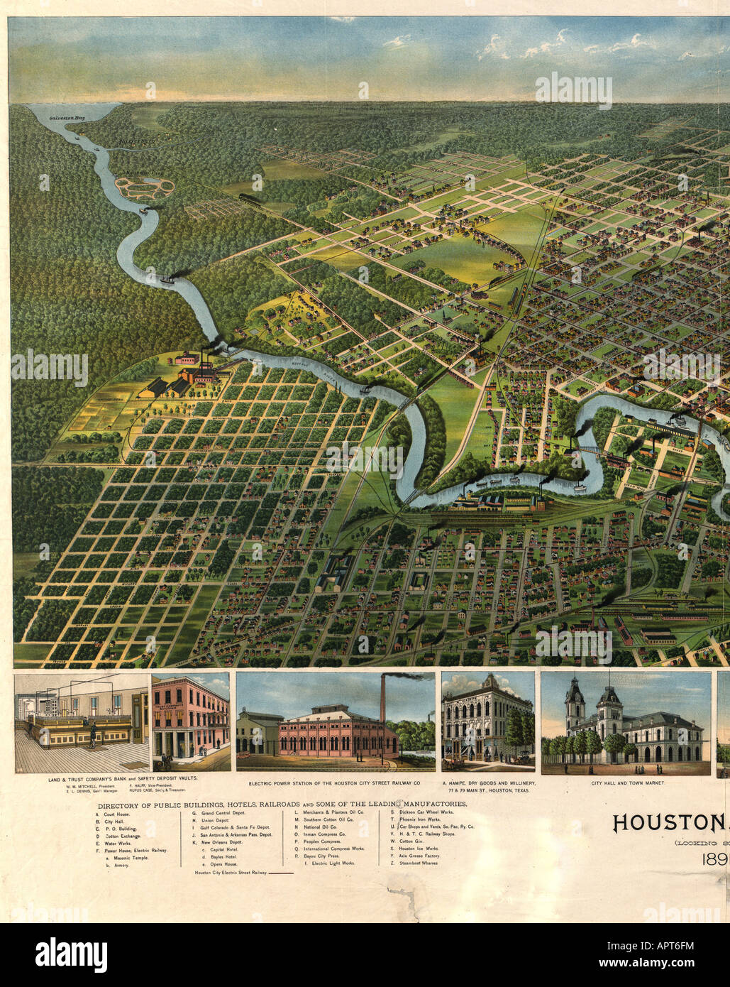 Houston street map hi-res stock photography and images - Alamy