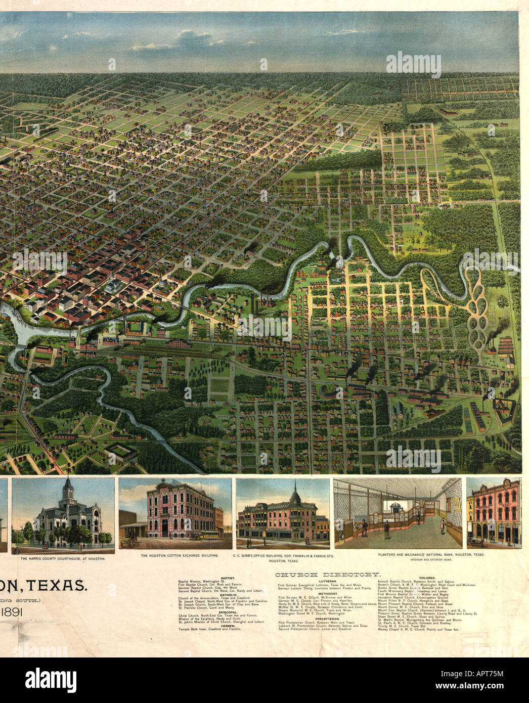 City map houston color hi-res stock photography and images - Alamy