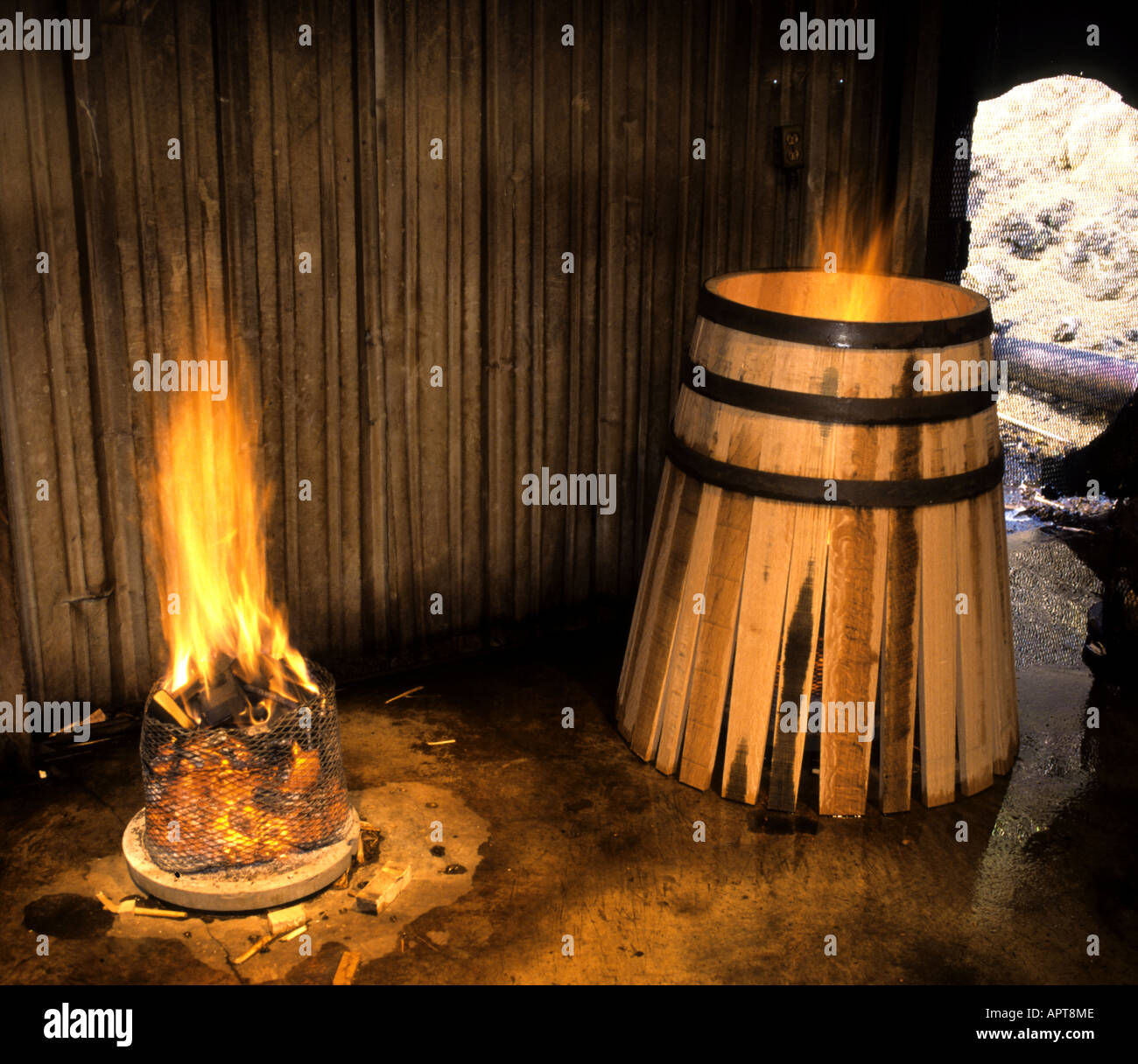 Cooperage cognac whiskey whisky cask barrel cellar Stock Photo - Alamy