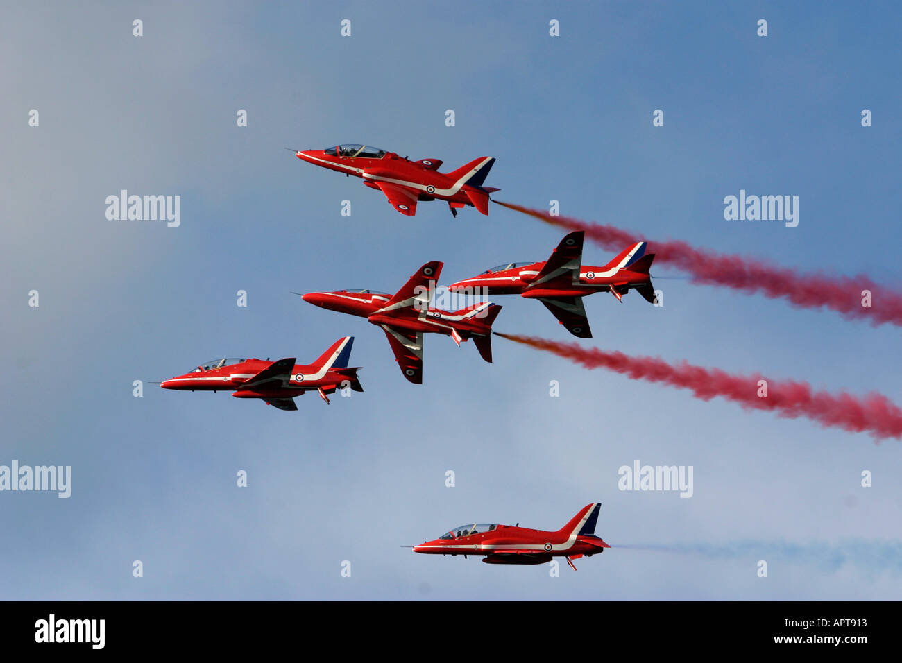 Red Arrows RAF aerobatic display team Stock Photo - Alamy