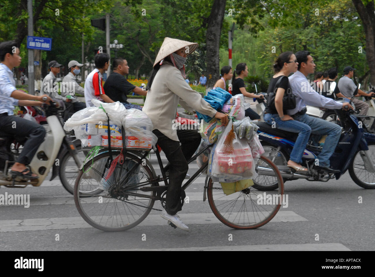 Busy street Hanoi Vietnam Stock Photo - Alamy