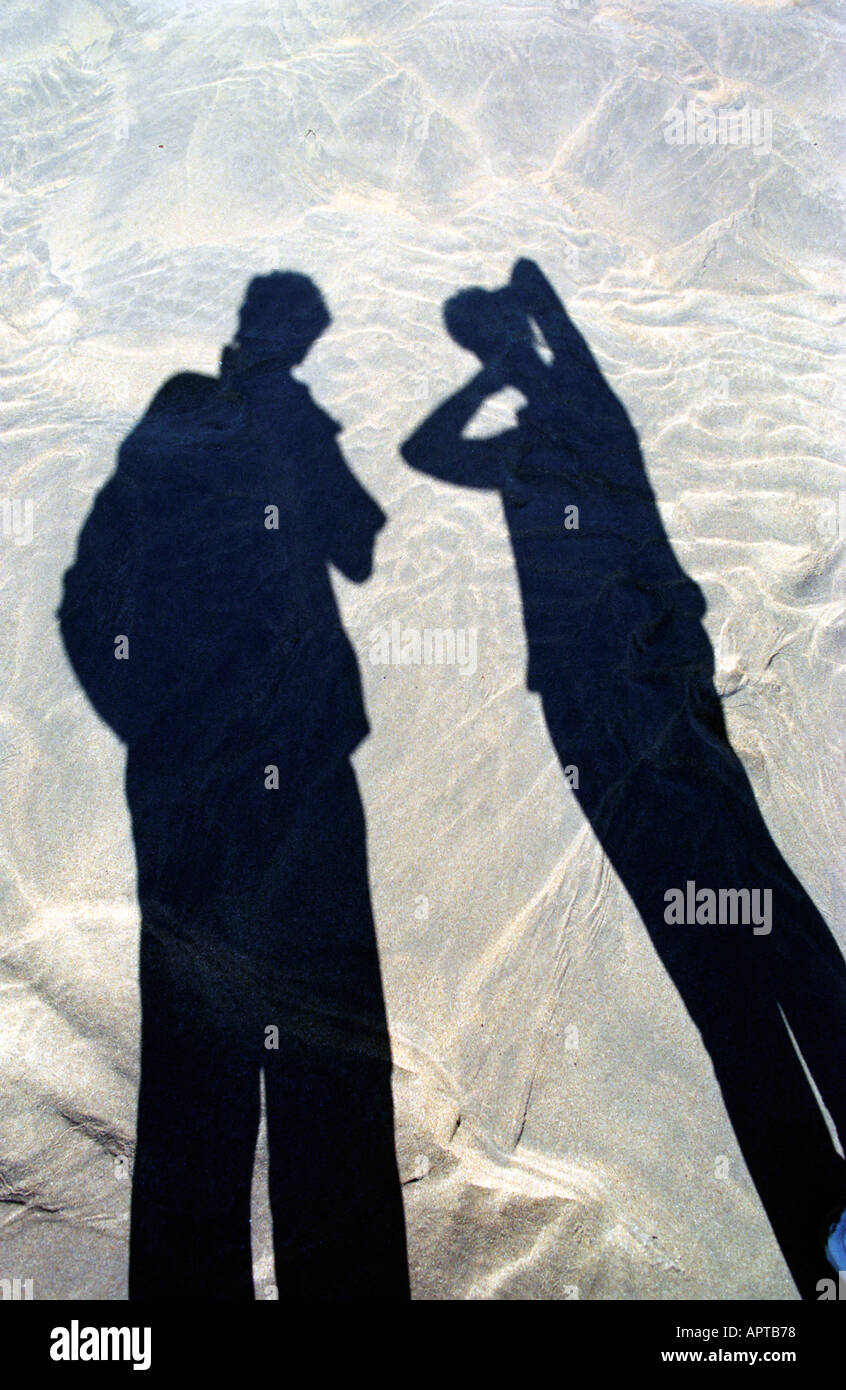 Long shadows on the beach Stock Photo - Alamy
