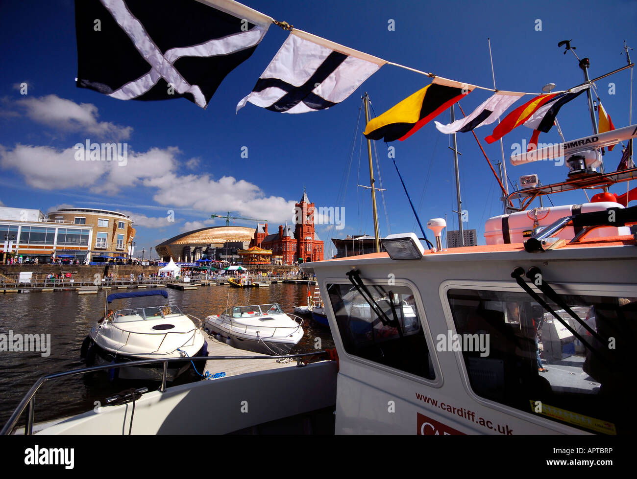 Boats in Cardiff Bay Stock Photo - Alamy