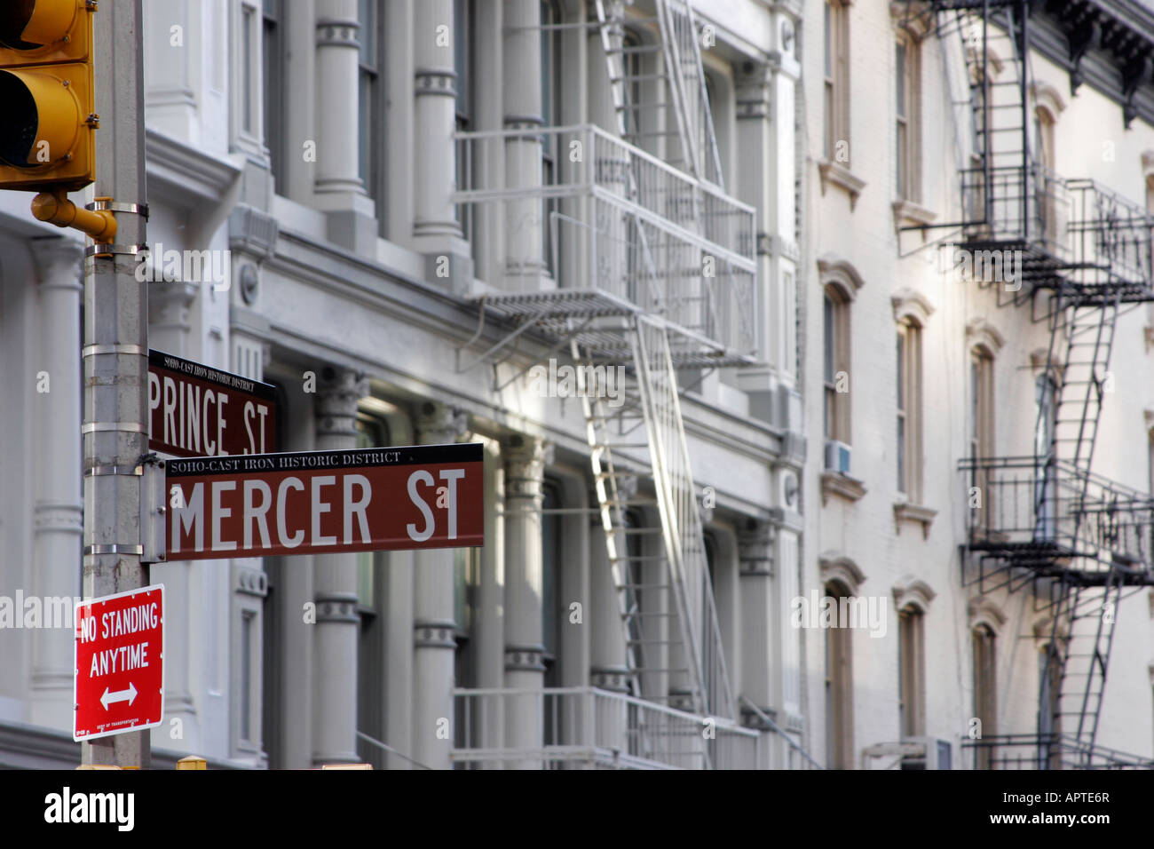 Junction of Mercer and Prince Street in Manhattan's Soho Stock Photo ...
