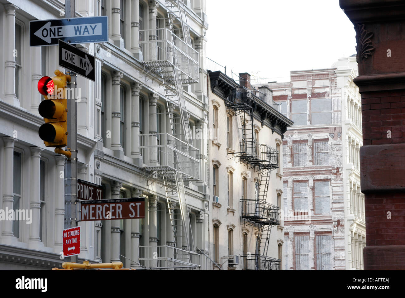 Junction of Mercer and Prince Street in Manhattan's Soho Stock Photo ...