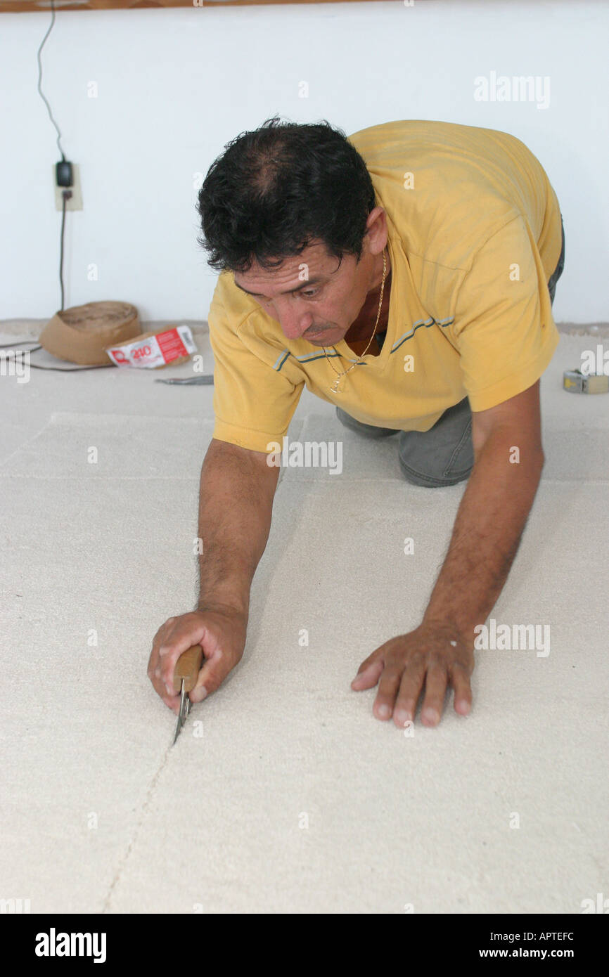 Miami Beach Florida,Hispanic man men male,carpet installer,worker ...