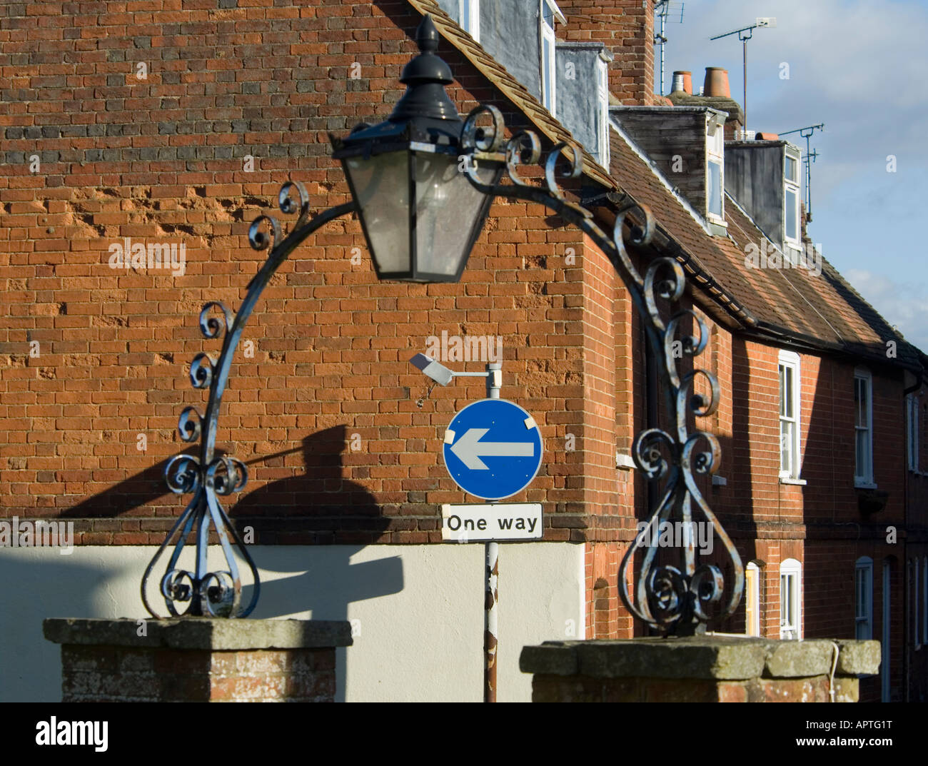 One Way Sign Farnham Surrey Stock Photo - Alamy