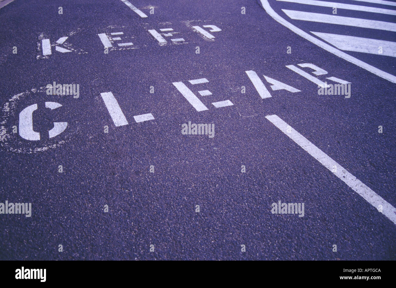 Keep clear road marking hi-res stock photography and images - Alamy
