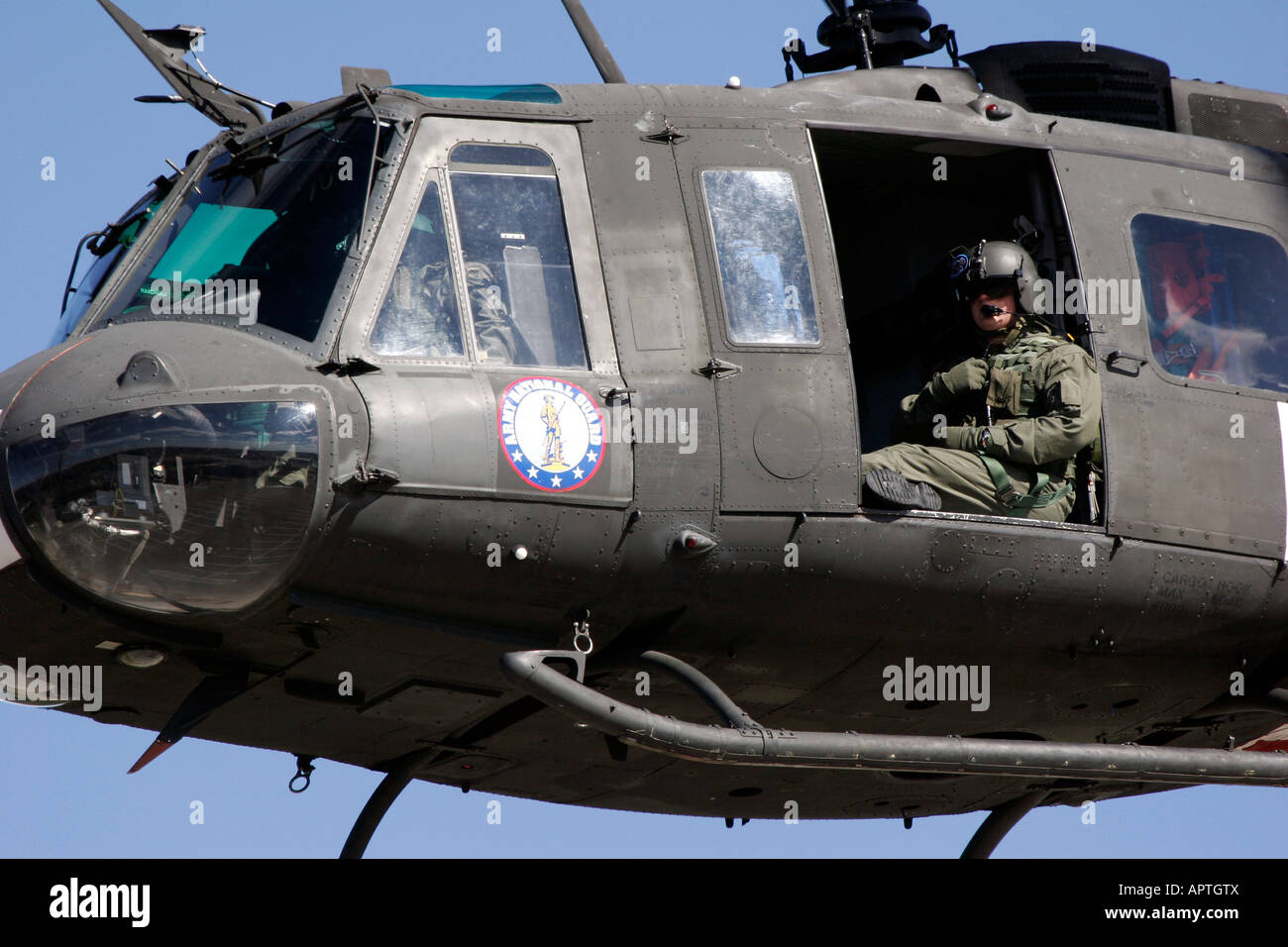 A United States Military Army National Guard Helicopter taking off in ...