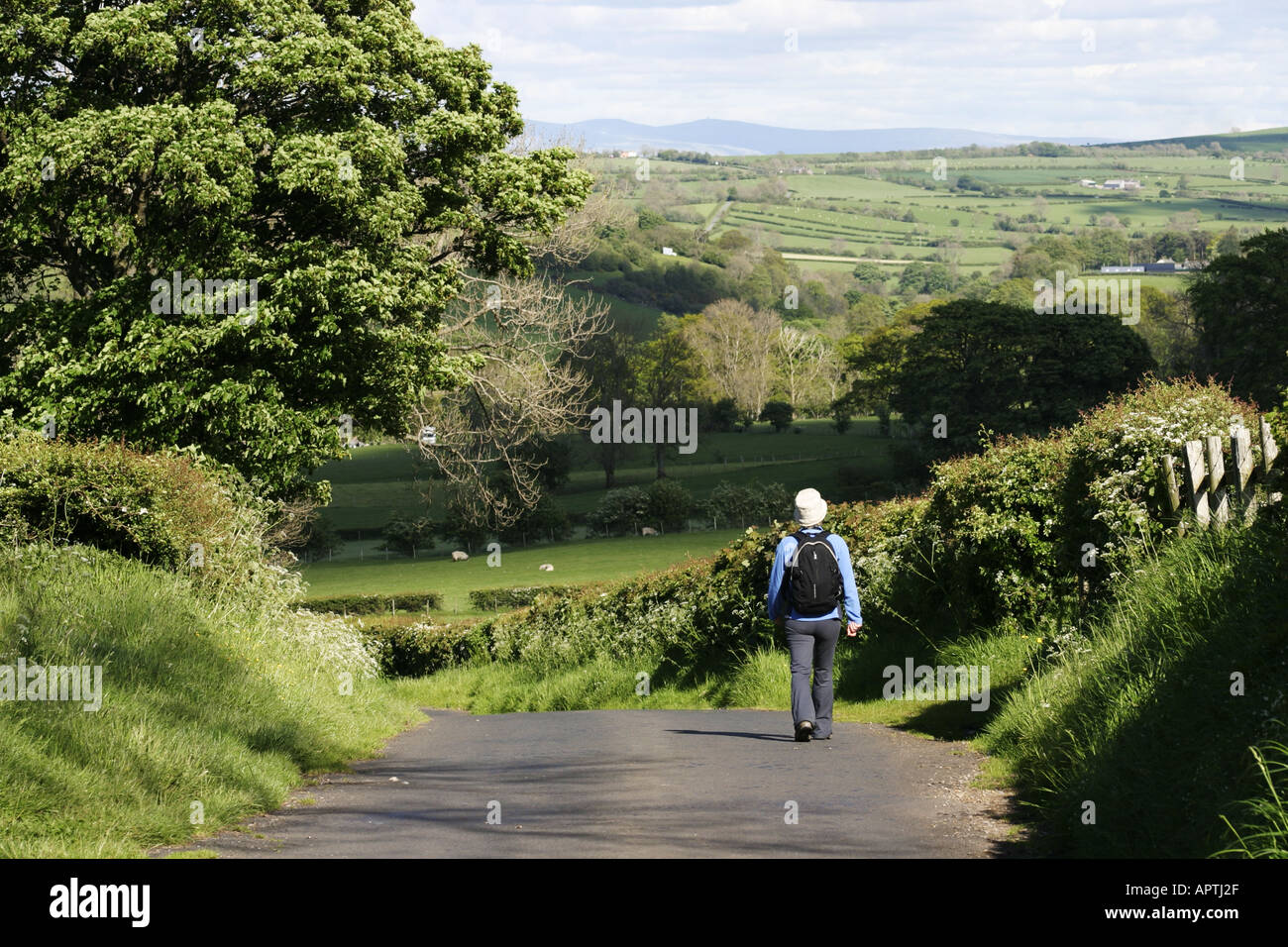 Girl walking down a country lane hi-res stock photography and images ...