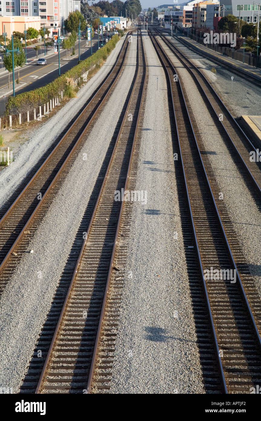 Empty Railroad Tracks Stock Photo - Alamy