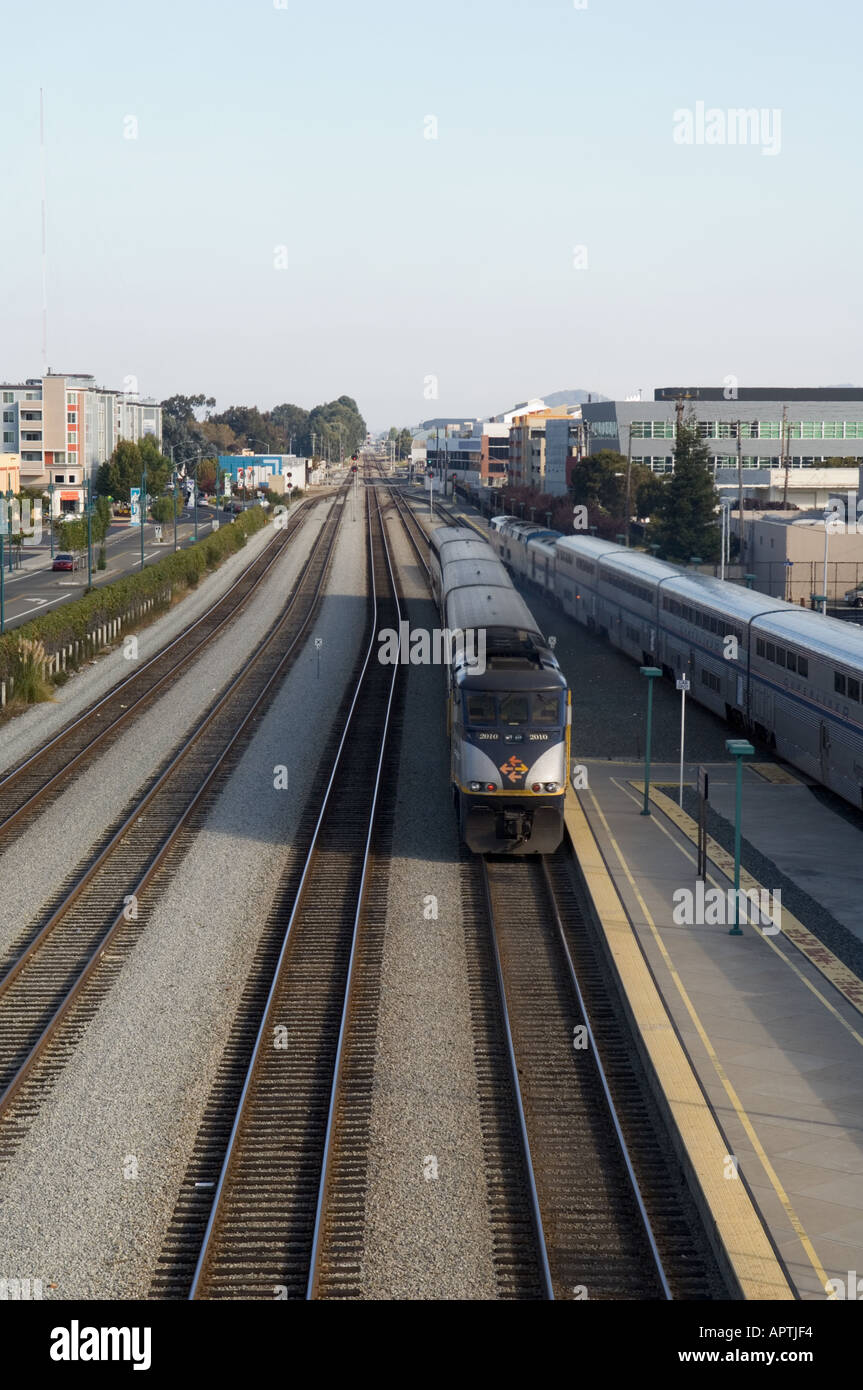 Approaching Freight Train On Railroad With Cargo Stock Photo - Alamy