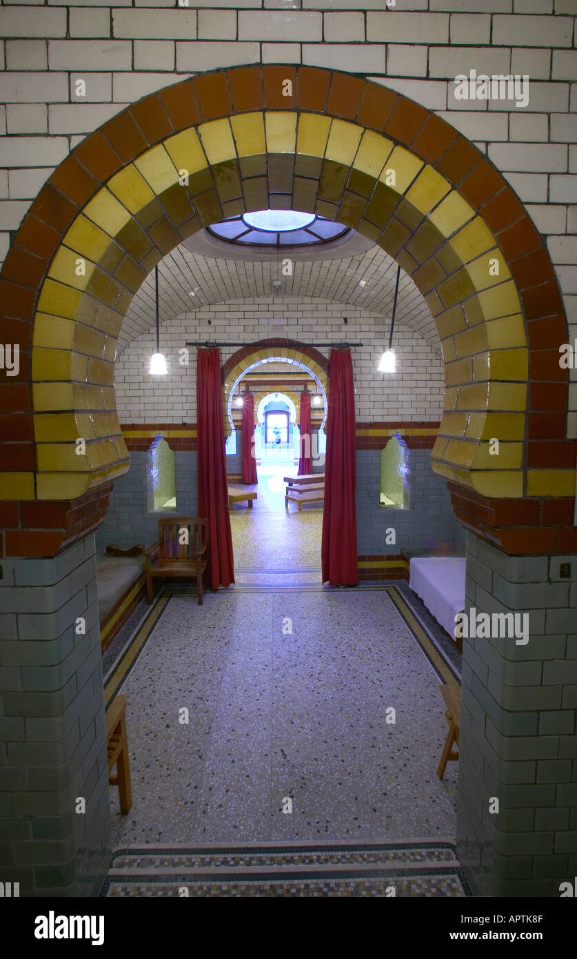 Interior of the Turkish Spa Baths in Harrogate Yorkshire showing the ...