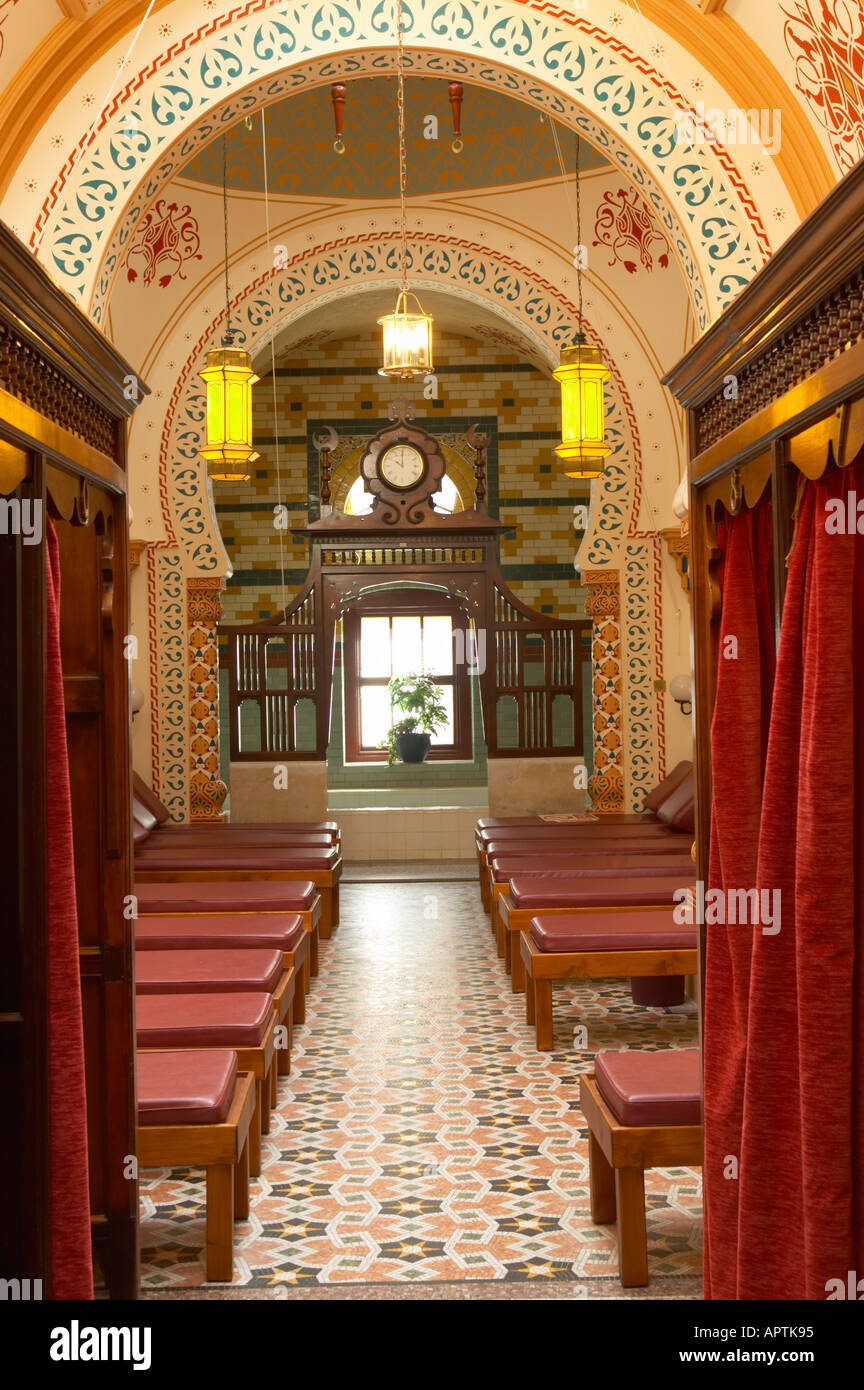 Interior of the Turkish Spa Baths in Harrogate Yorkshire showing the ...