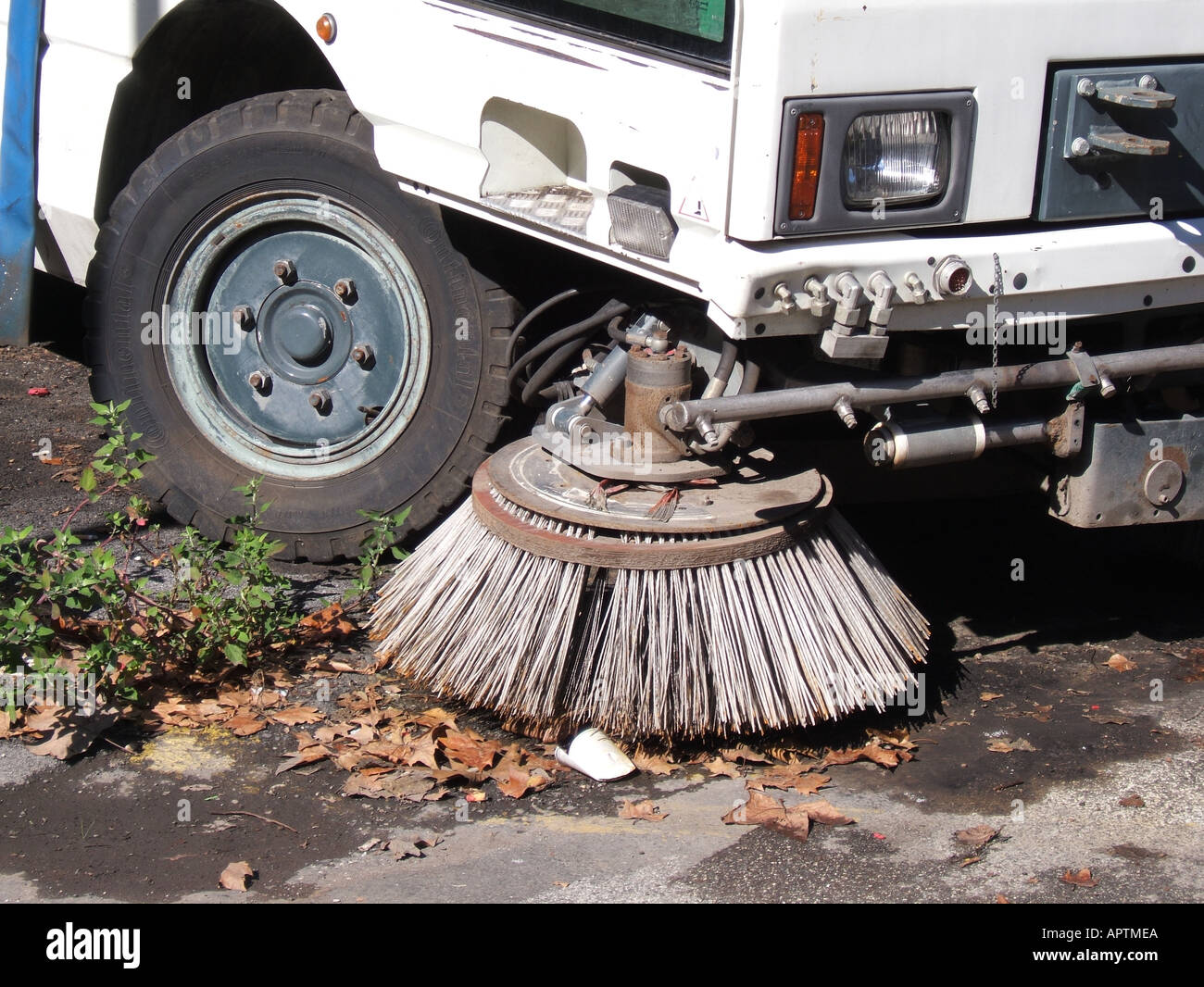 road sweeper cleaner mobile van unit Stock Photo - Alamy