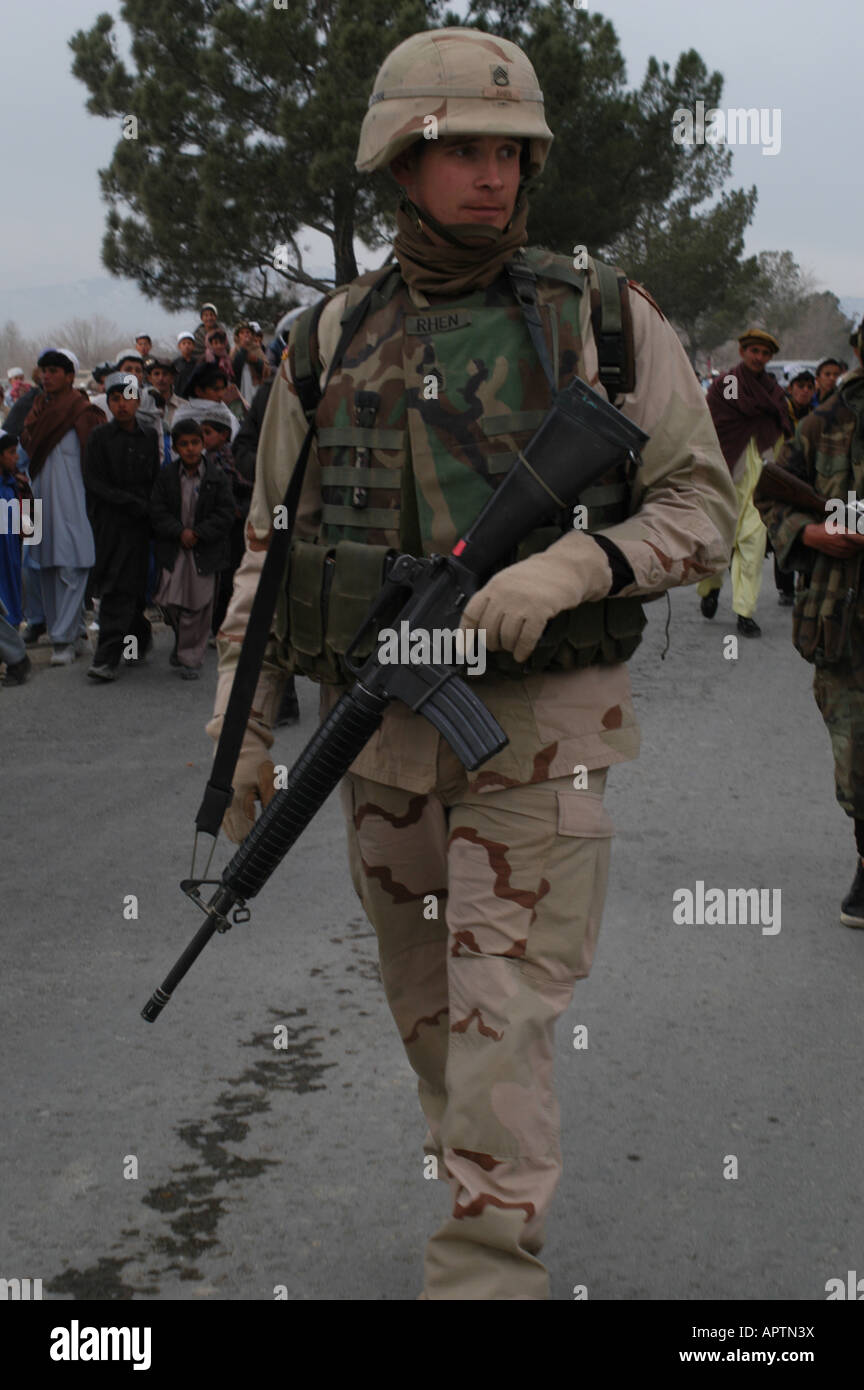 East Afghanistan January 2005 US Army troops based at Khost.Soldier on ...