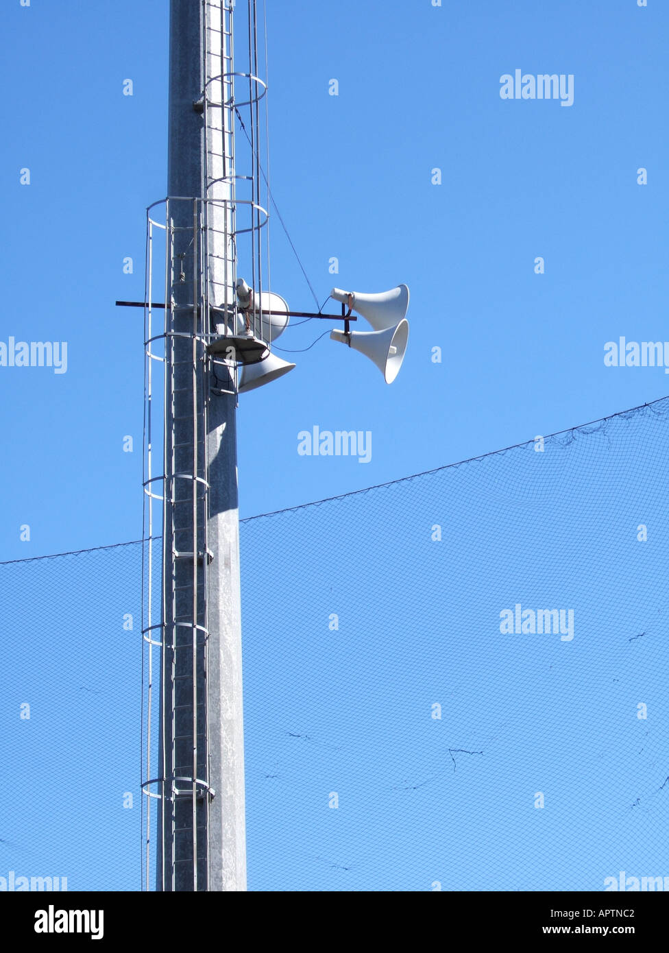 loud speakers in sports stadium Stock Photo - Alamy