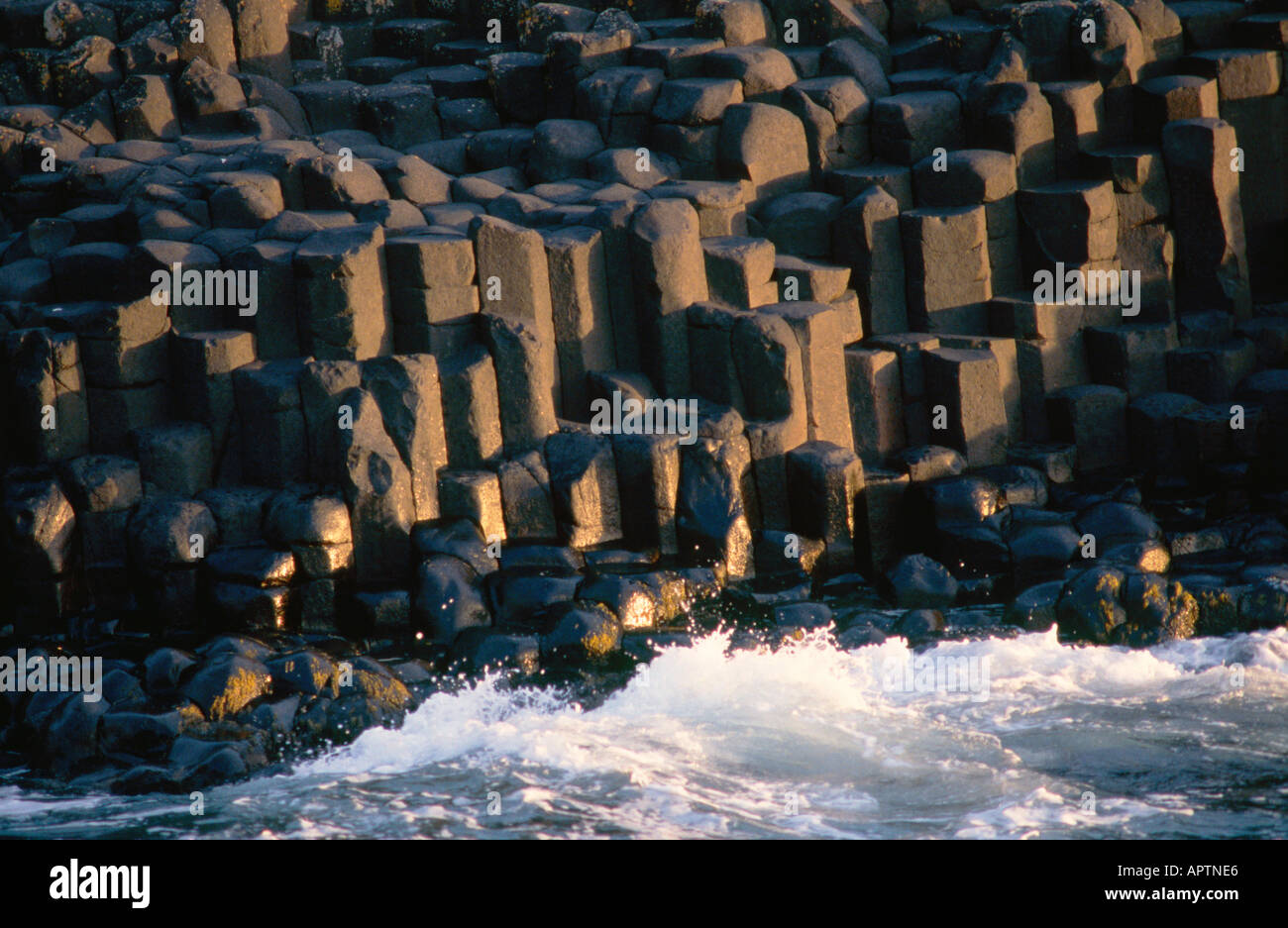 Wave Splash and Basalt Columns at Giants Causeway Northern Ireland ...