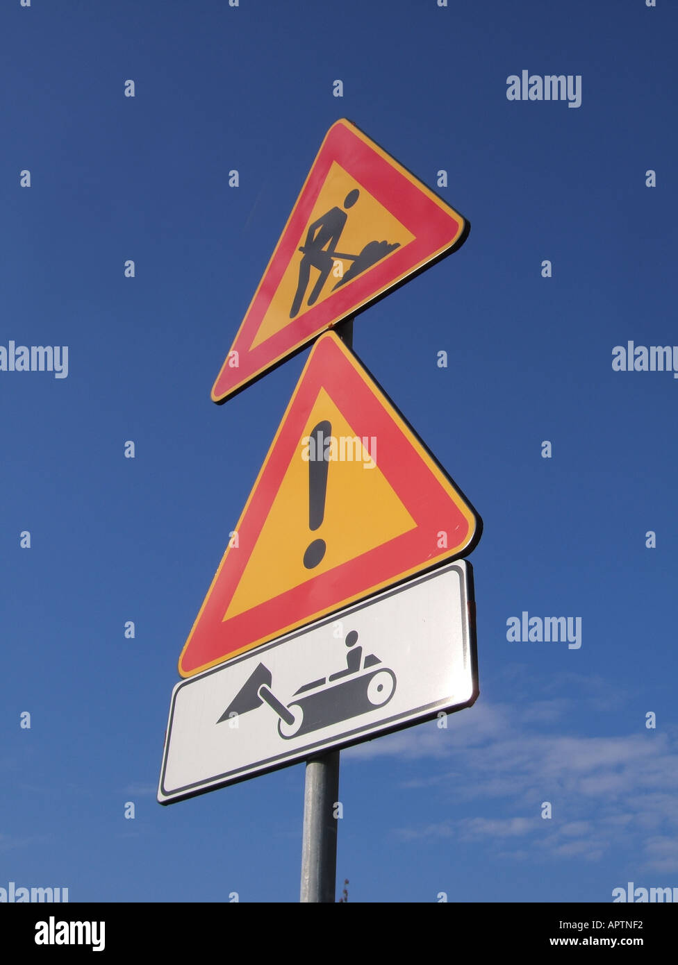 road works signs Stock Photo - Alamy