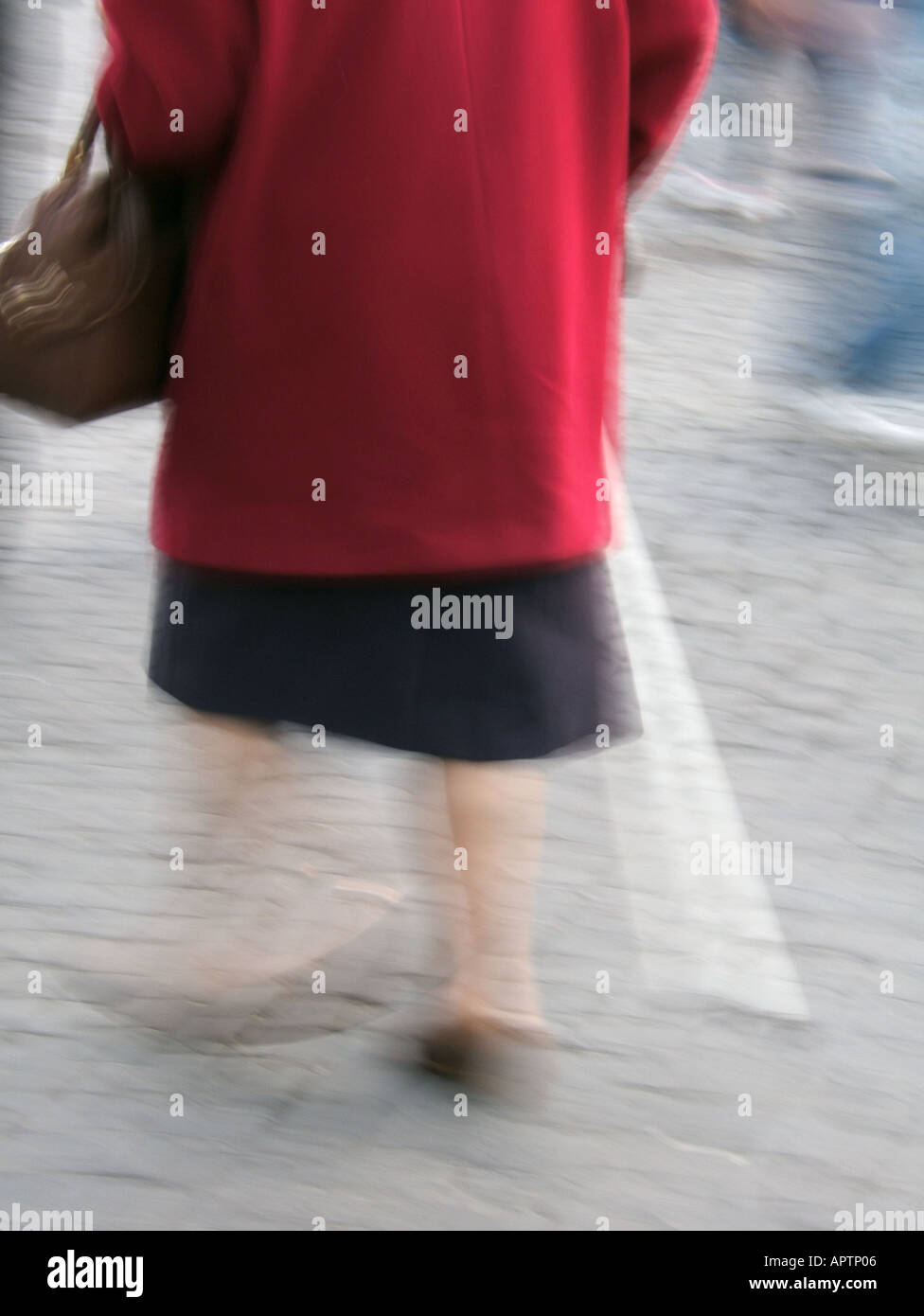 old lady with walking stick Stock Photo - Alamy