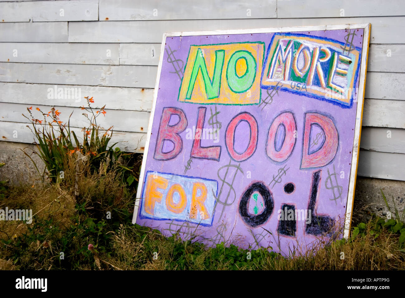 Anti war protest sign Stock Photo - Alamy