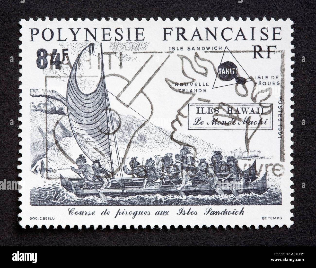 French polynesia stamp hi-res stock photography and images - Alamy