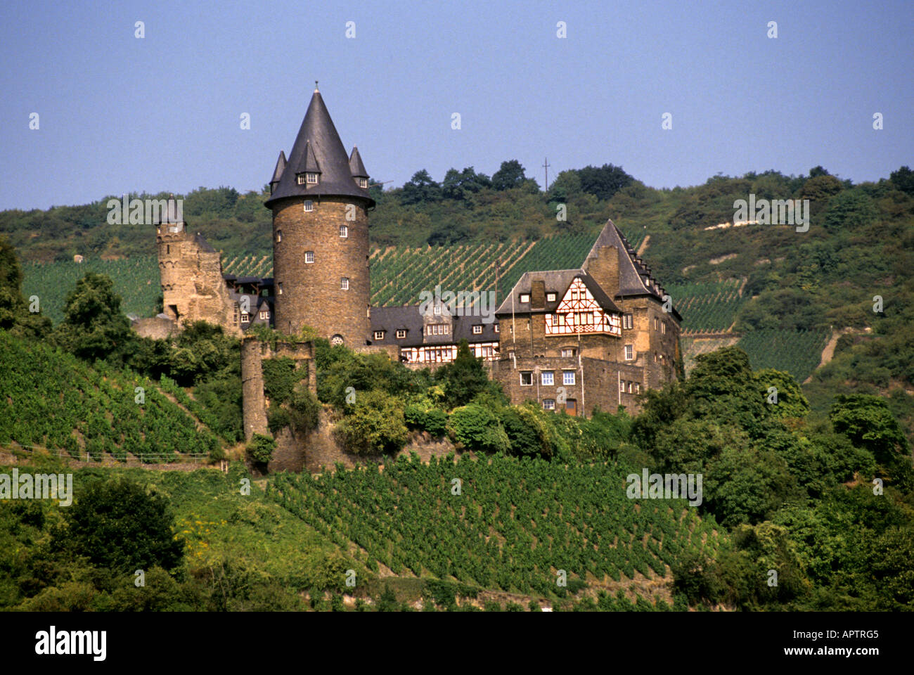 Rhine Wine Stahleck castle German Germany Stock Photo - Alamy