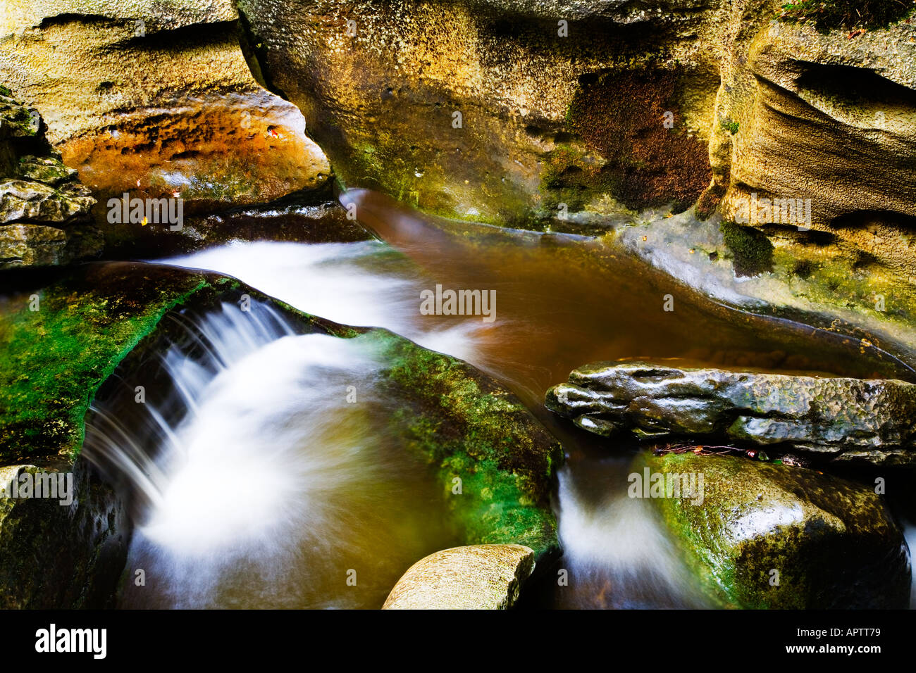 Waterfall in How Stean Gorge Nidderdale Yorkshire England Stock Photo ...