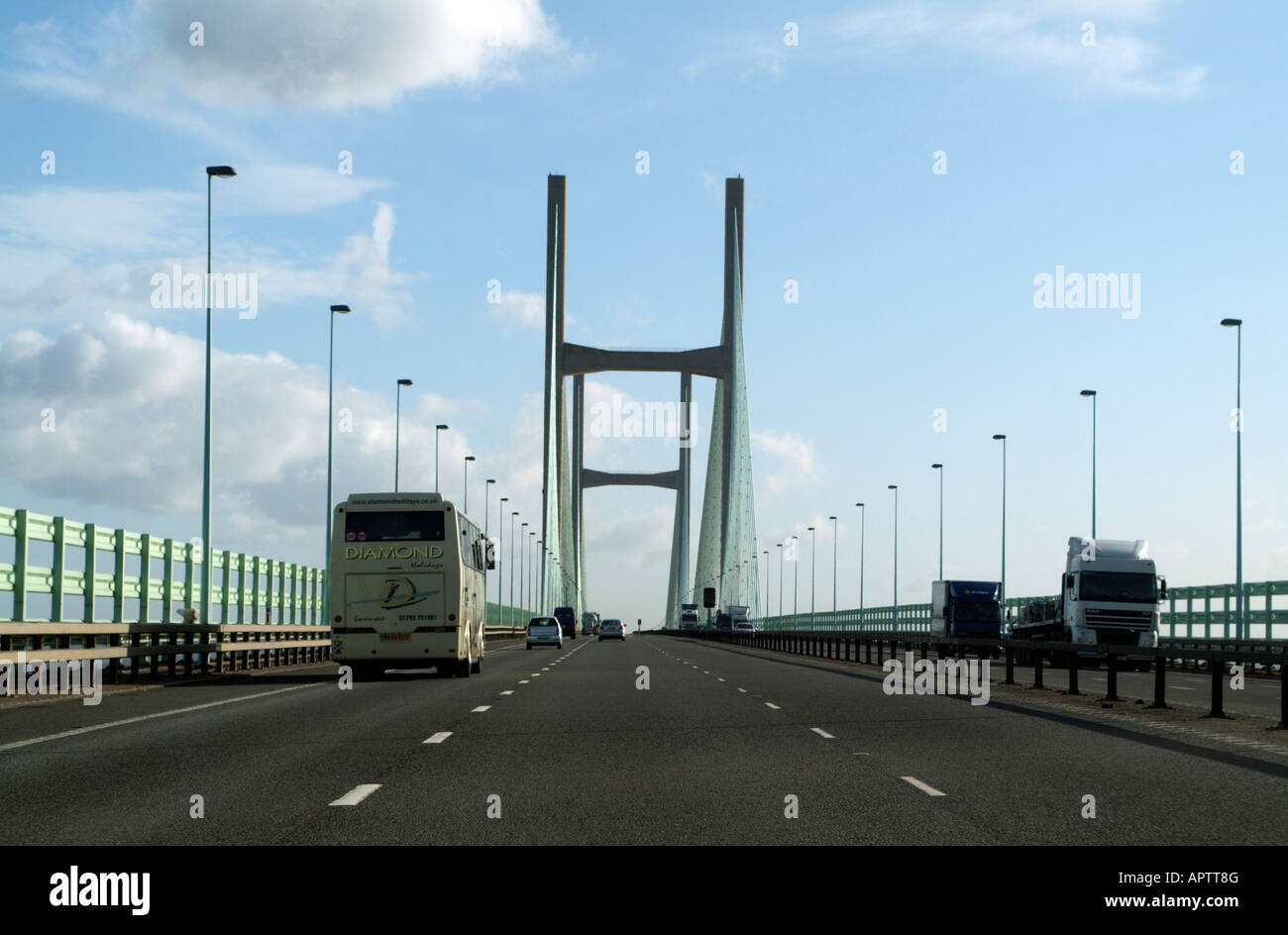 M4 Motorway Toll Severn Bridge Between England and Wales Stock Photo ...