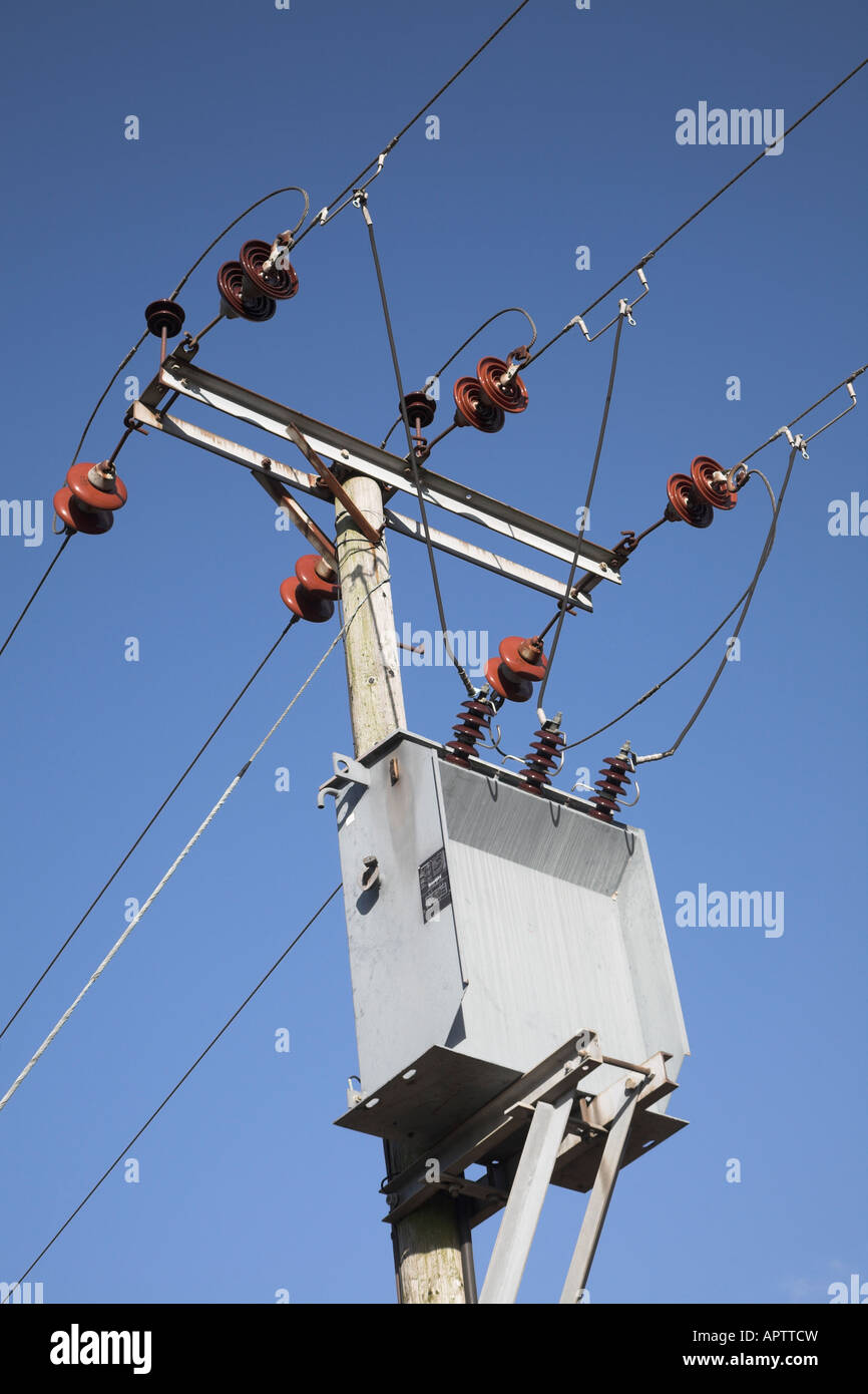 Rural electricity lines and equipment telegraph pole Stock Photo - Alamy