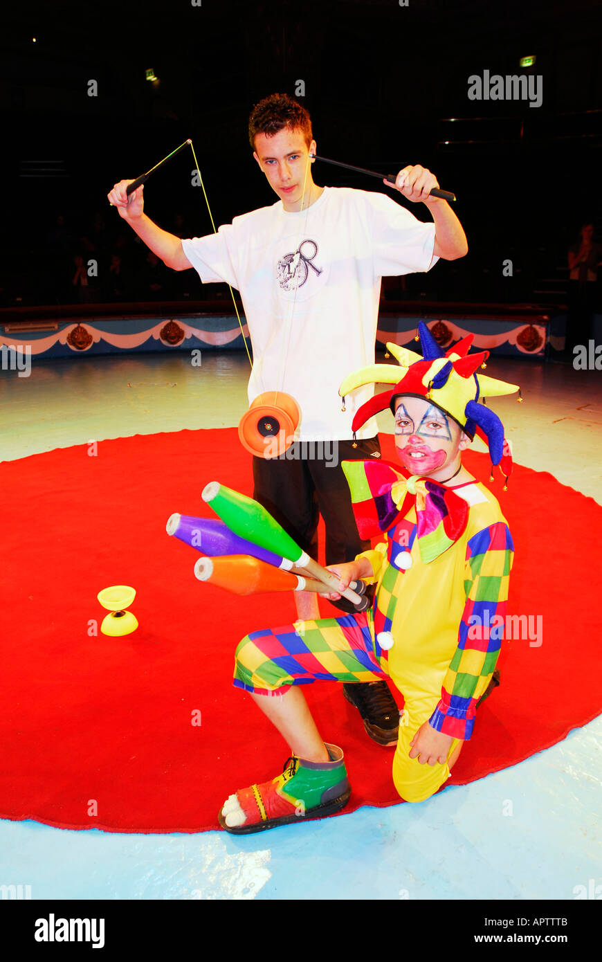 Young boy taking part in Circus skills competition Stock Photo - Alamy