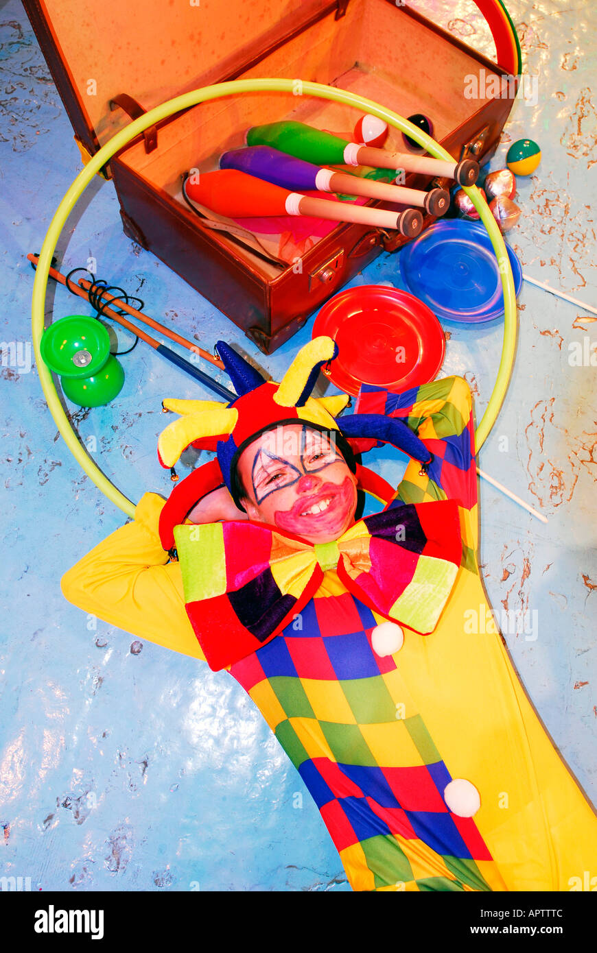 Young boy taking part in Circus skills competition Stock Photo - Alamy