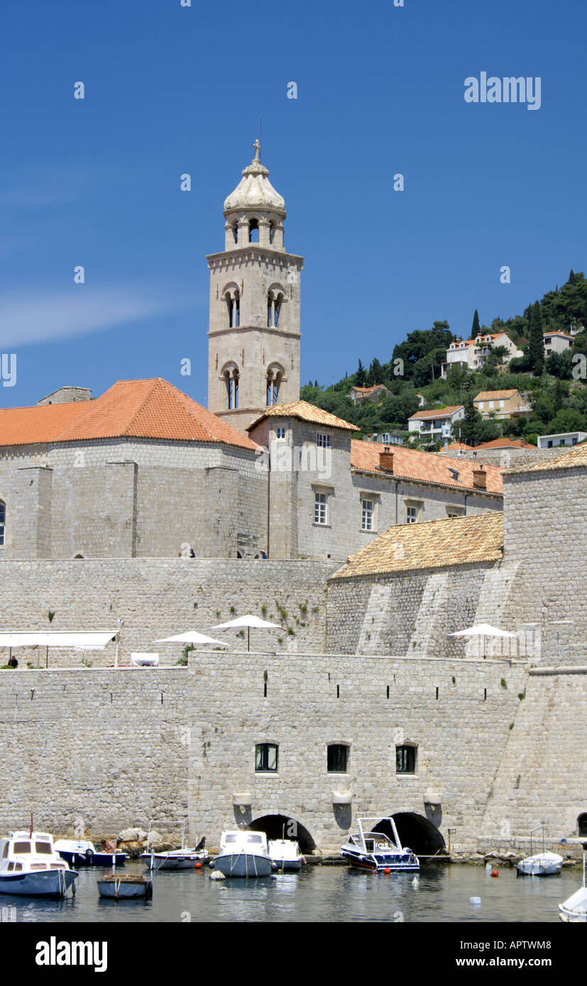 Dubrovnik harbour and the Dominican Monastery, Dubrovnik, Croatia ...
