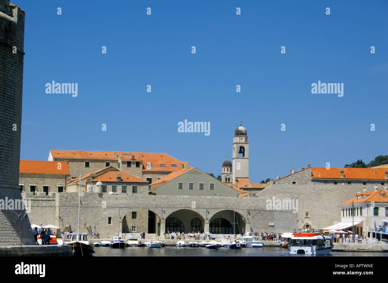 Dubrovnik harbour and the Dominican Monastery, Dubrovnik, Croatia ...