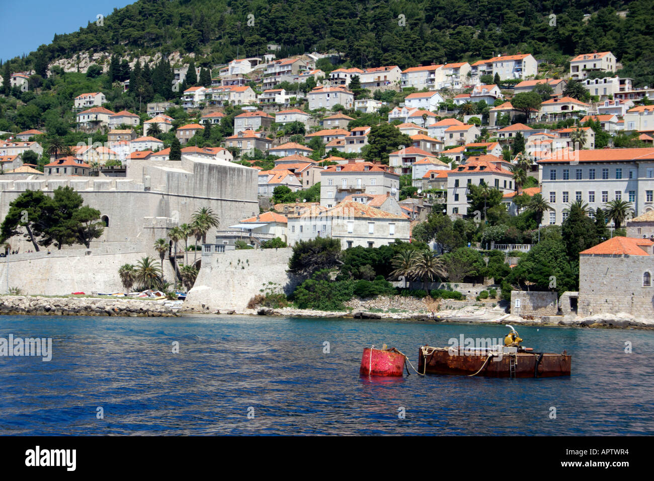 Dubrovnik city skyline Typical red roofed buildings Typical red roofed ...