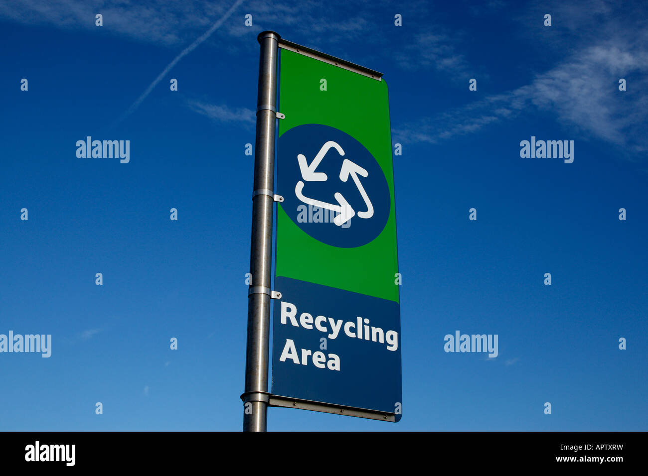 recycling area sign bedworth coventry england uk Stock Photo - Alamy