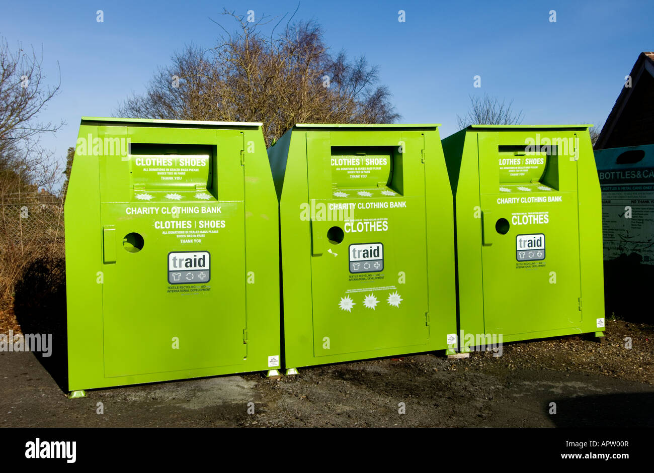Clothes Recycling Bank Stock Photo - Alamy
