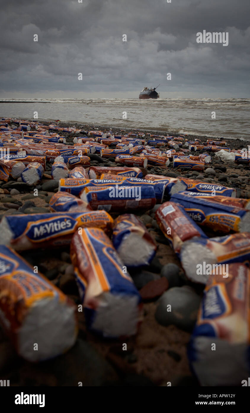 the beached Riverdance ferry that ran aground near Blackpool Lancashire ...