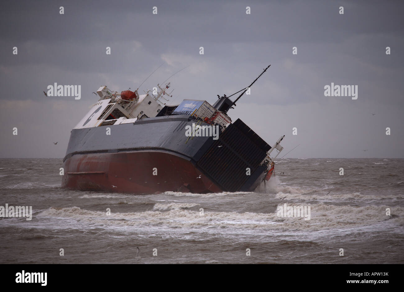 the beached Riverdance ferry that ran aground near Blackpool Lancashire ...