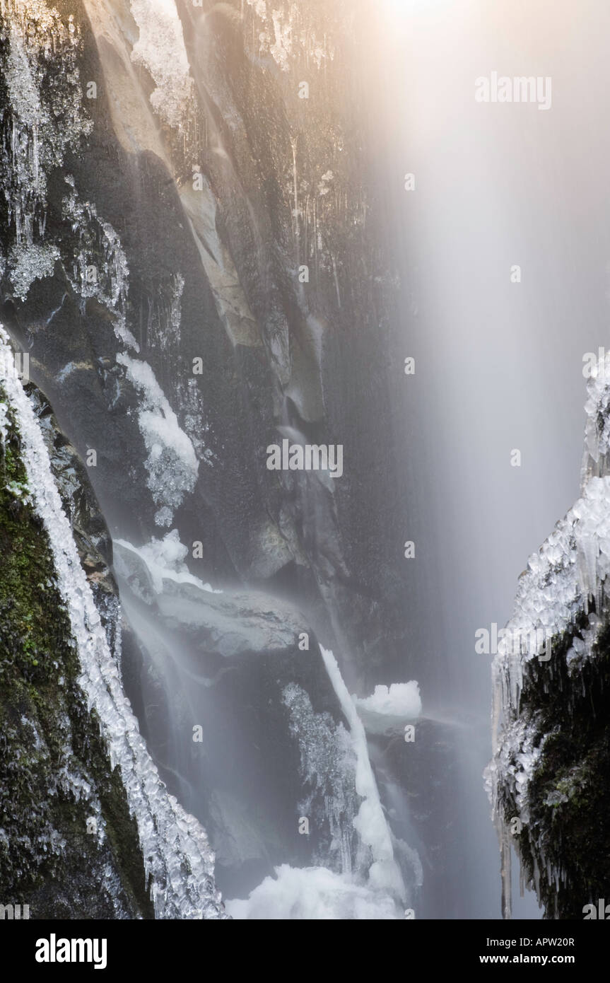 Aira Force, Lake District, frozen on the edges, England, Europe Stock ...