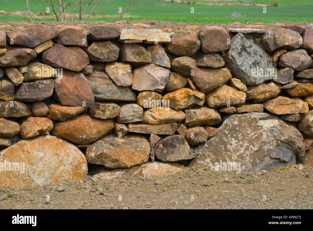 Drystone wall construction Stock Photo - Alamy