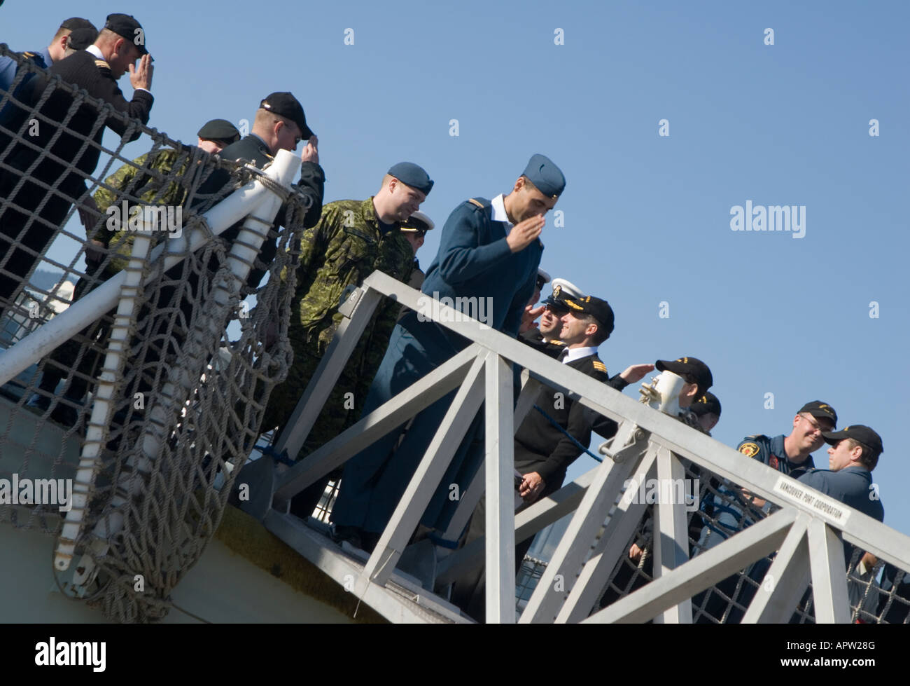 departing a Canadian navy ship in Vancouver Stock Photo - Alamy