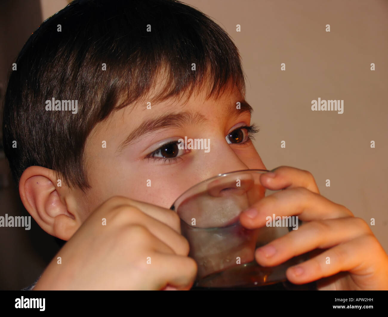 Cute boy drinking tea hi-res stock photography and images - Alamy