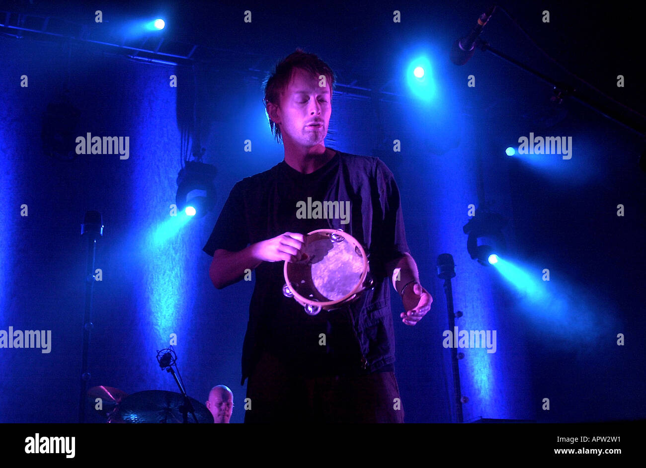 Tom Yorke performing with Radiohead Stock Photo - Alamy